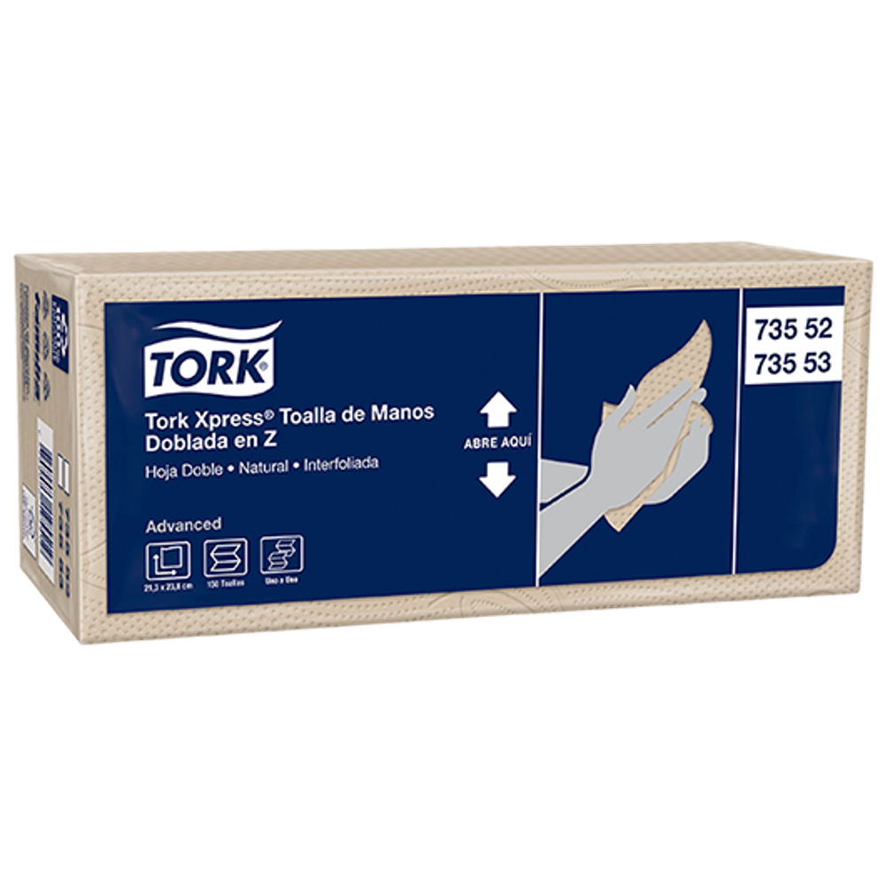 Tork Toalla de Manos Doblada en Z Doble Hoja Natural Autodispensable 73553