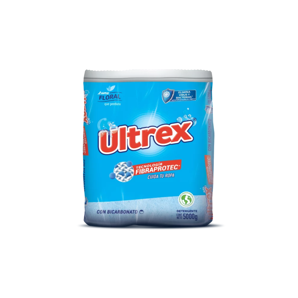 PQP Detergente En Polvo Ultrex Floral Con Bicarbonato Nf 500Gr